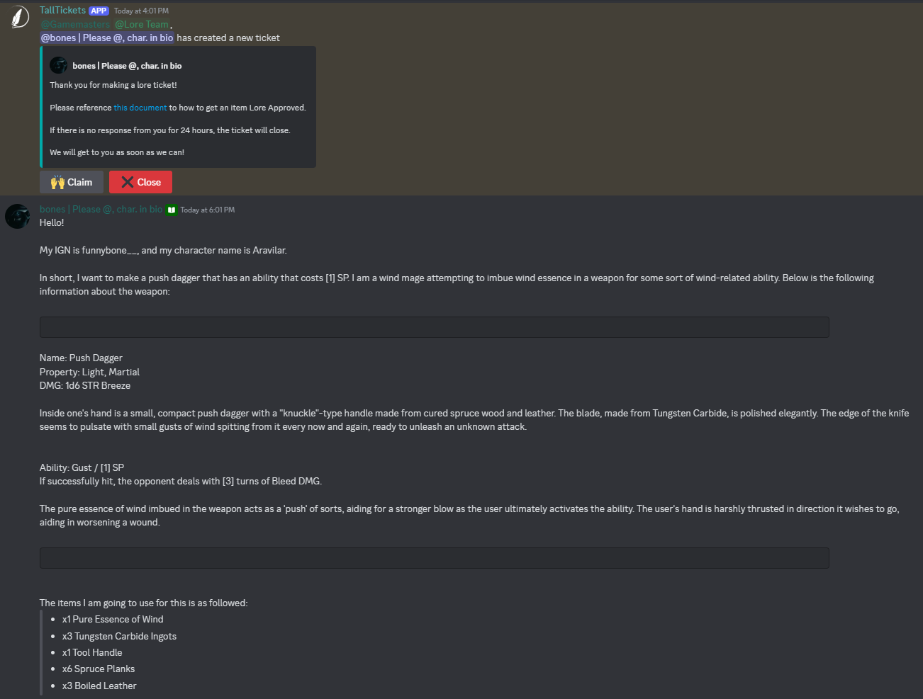 Lore Items Guide | TallTalesRP